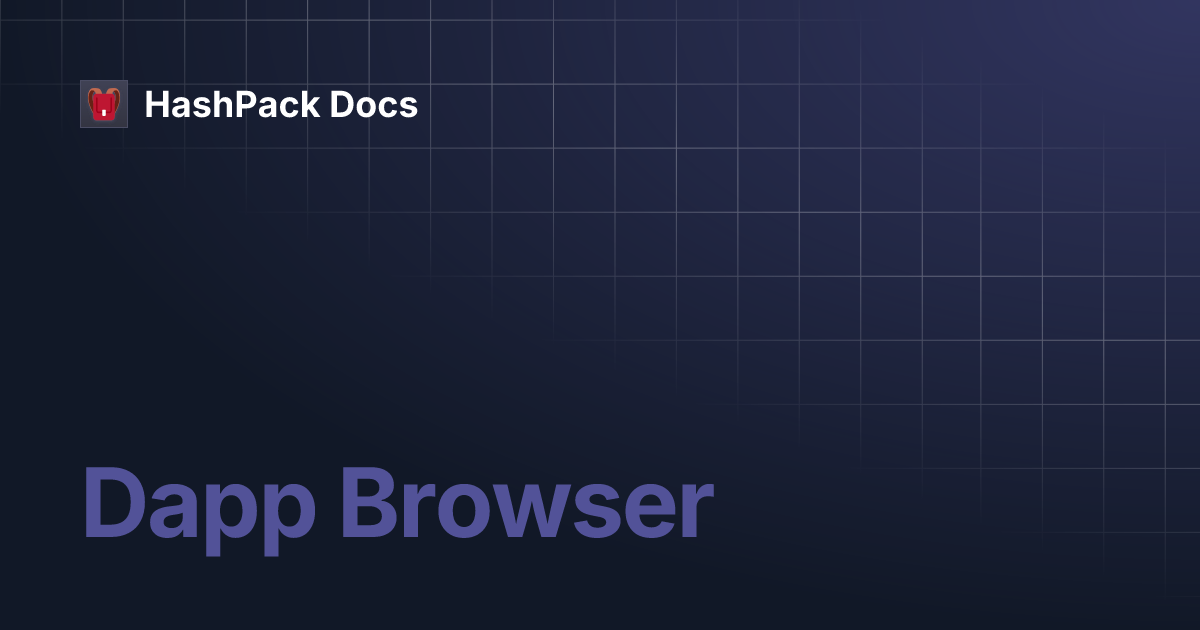 Dapp Browser | HashPack Docs