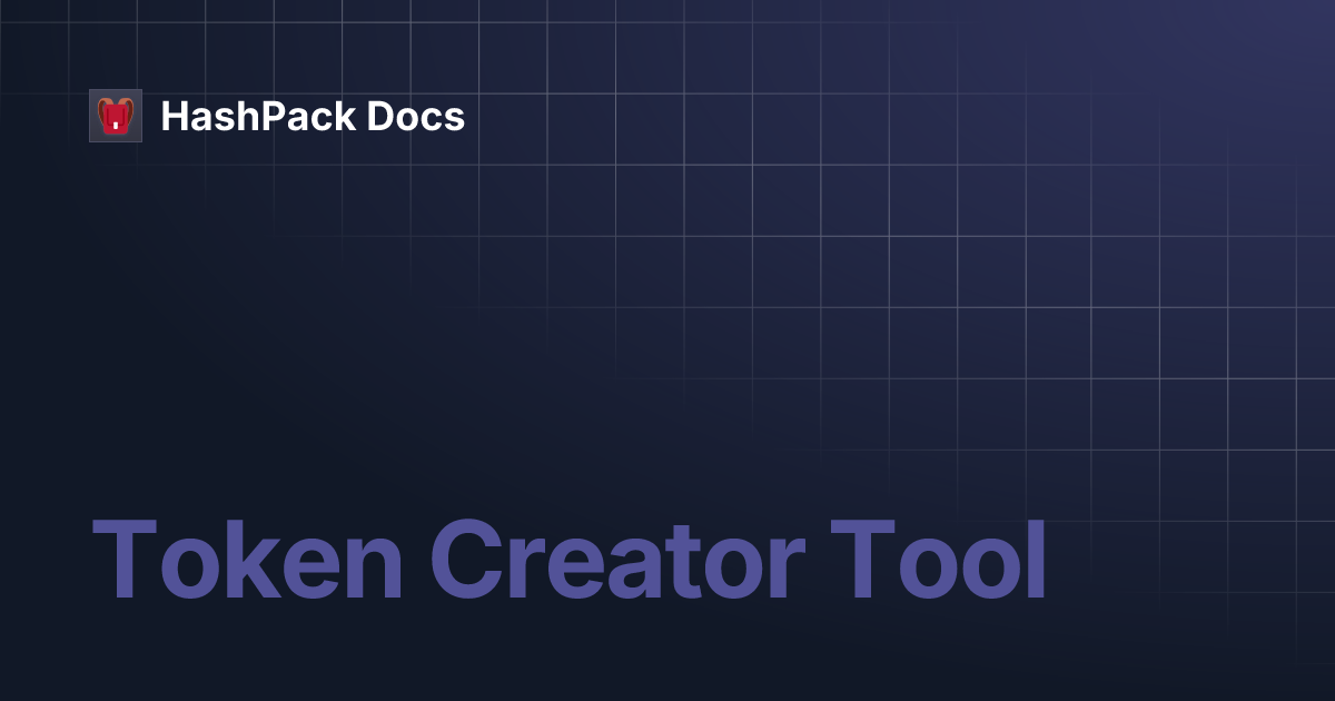 Token Creator Tool | HashPack Docs
